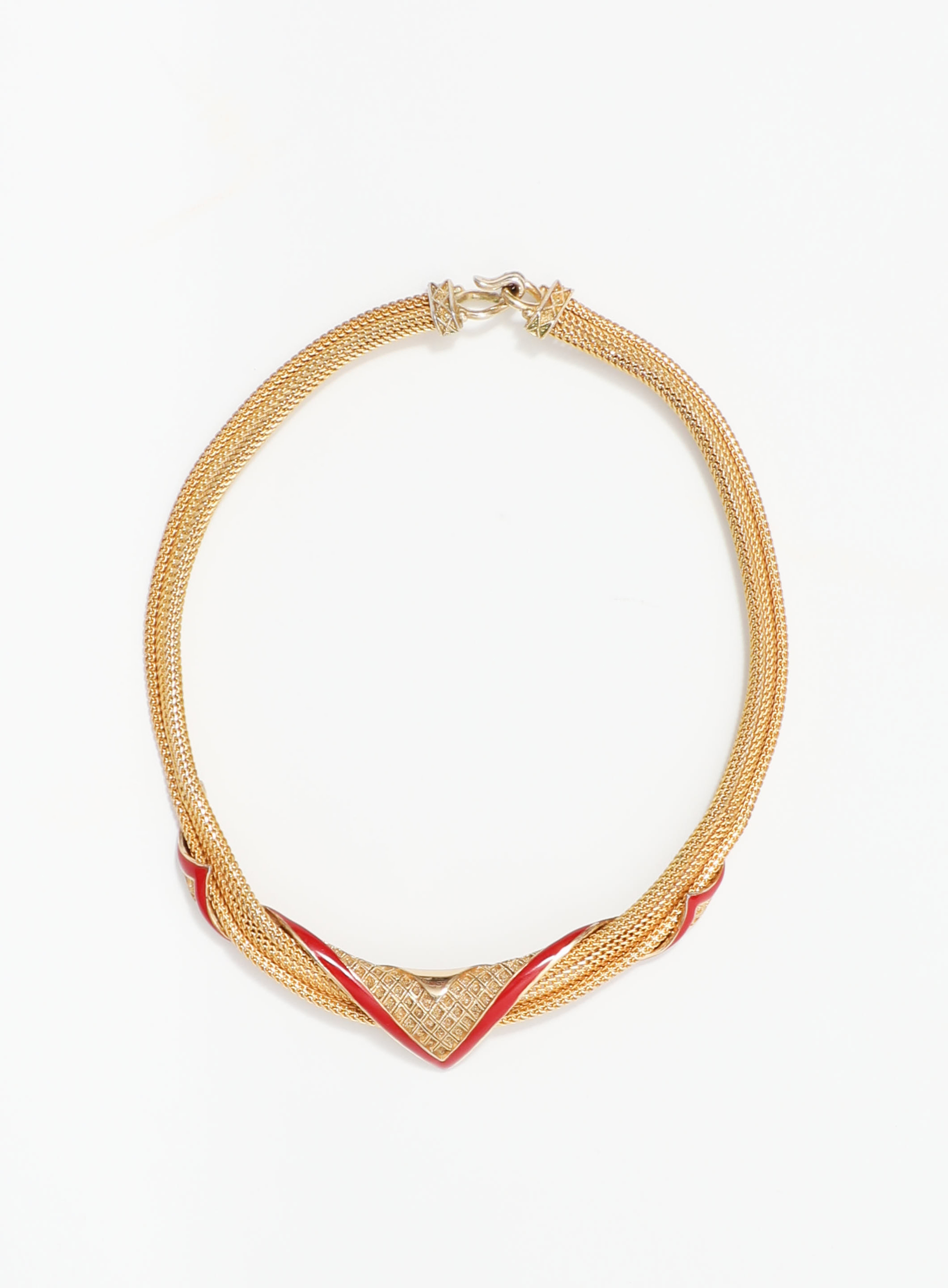 Metallic Wrapped Enamel Choker Necklace | Authentic & Vintage | ReSee