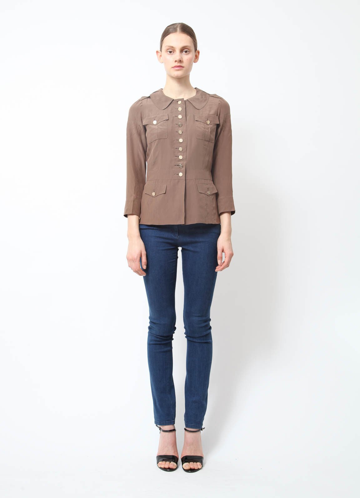 Gold Button Silk Blouse | Authentic & Vintage | ReSee