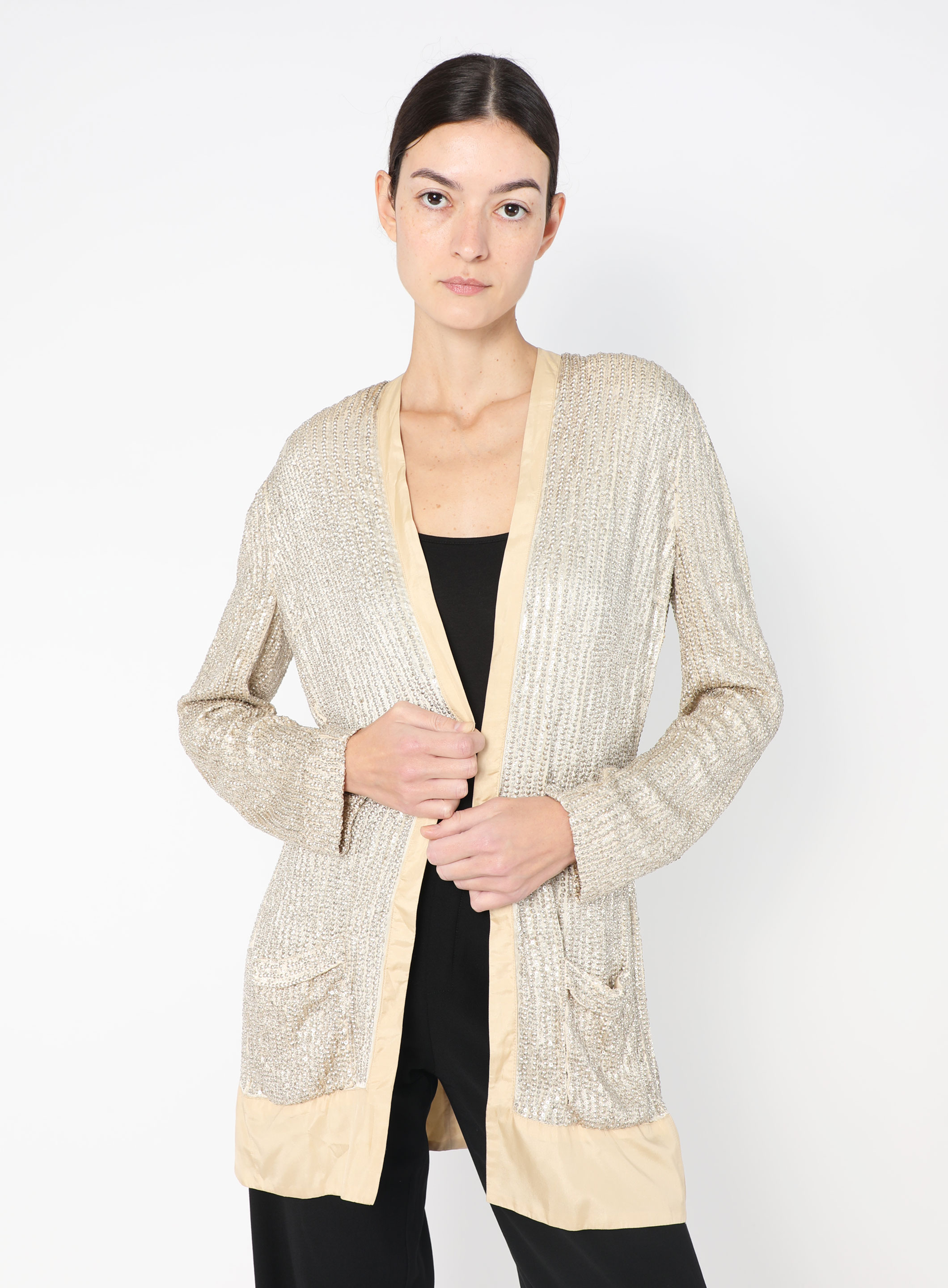 Sequin Embellished Silk Cardigan | Authentic & Vintage | ReSee