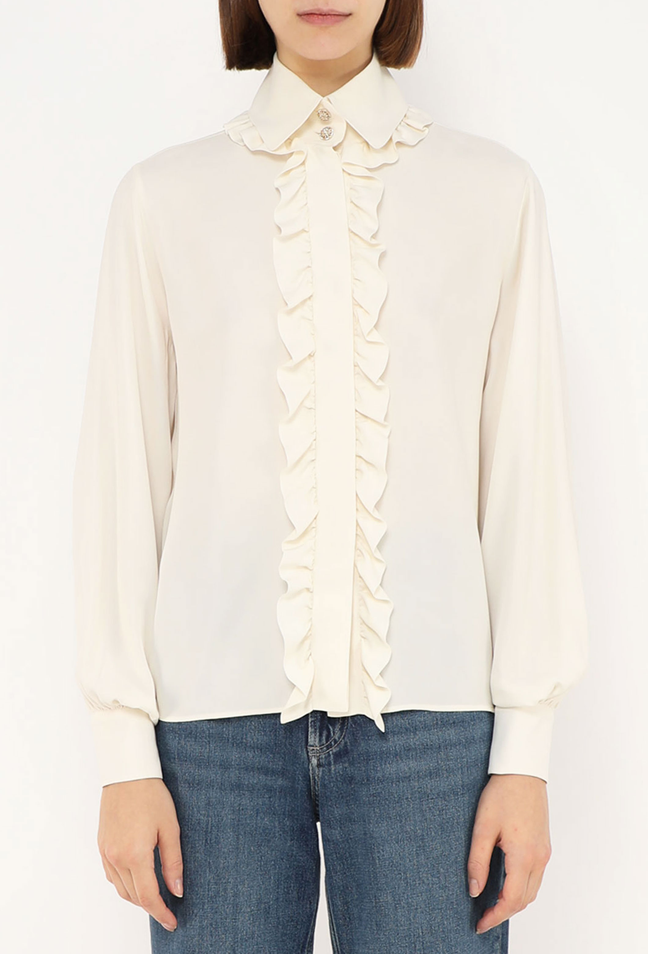 2019 Ruffled Trim Silk Blouse - Chanel | ReSee