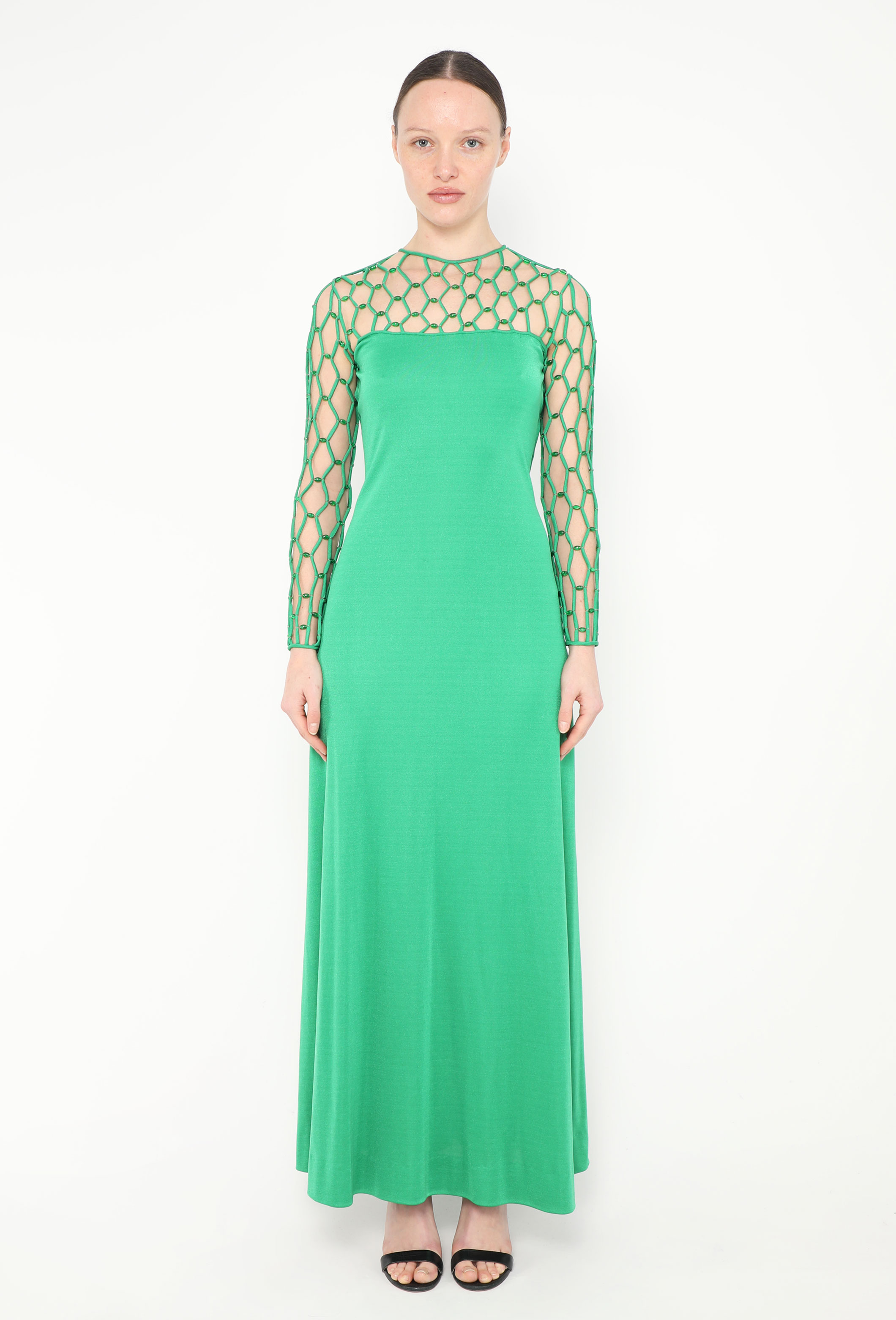 RARE Couture 1971 Beaded Silk Gown | Authentic & Vintage | ReSee