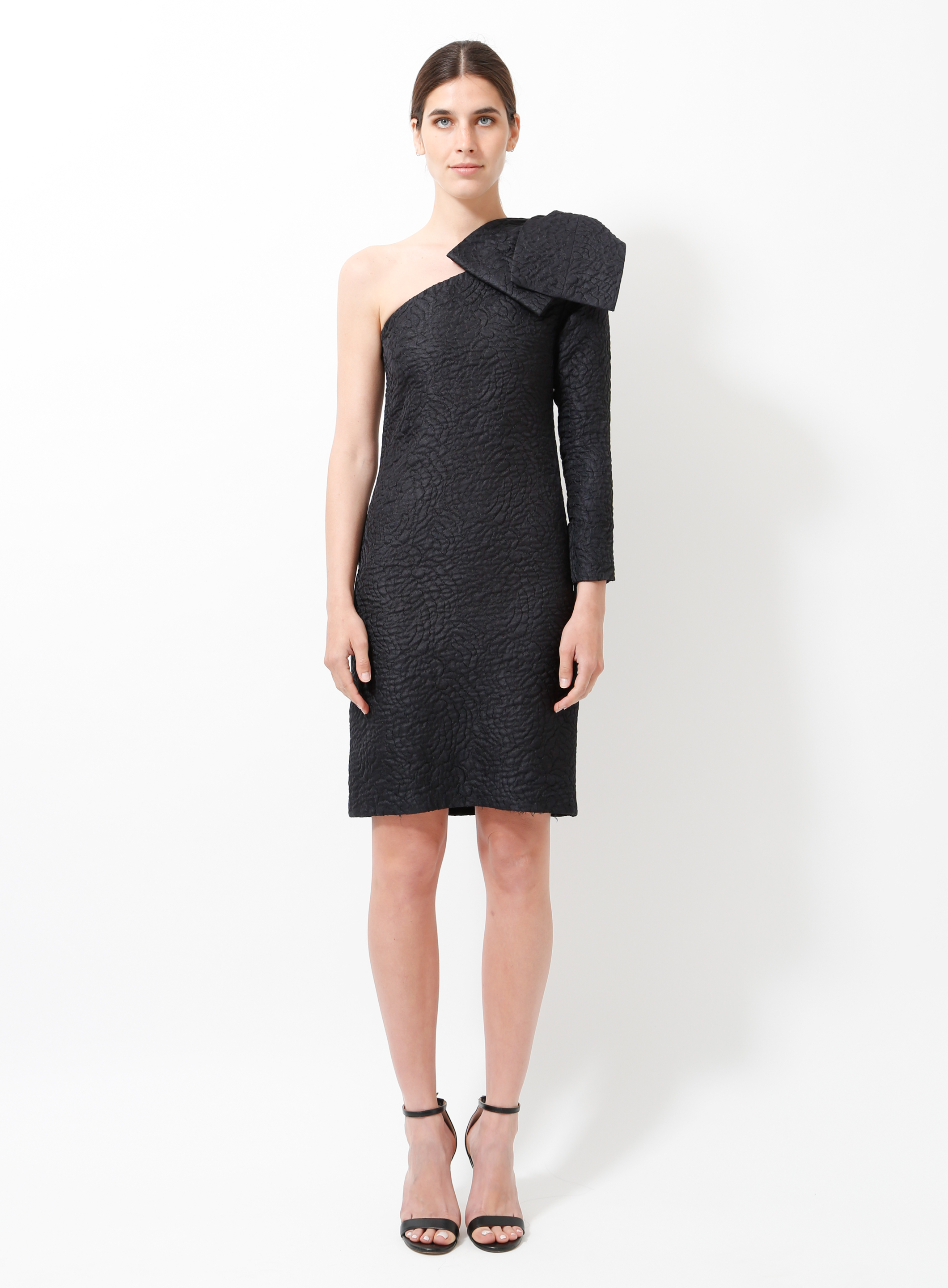 1986 One Shoulder Bow Textured Dress | Authentic & Vintage | ReSee