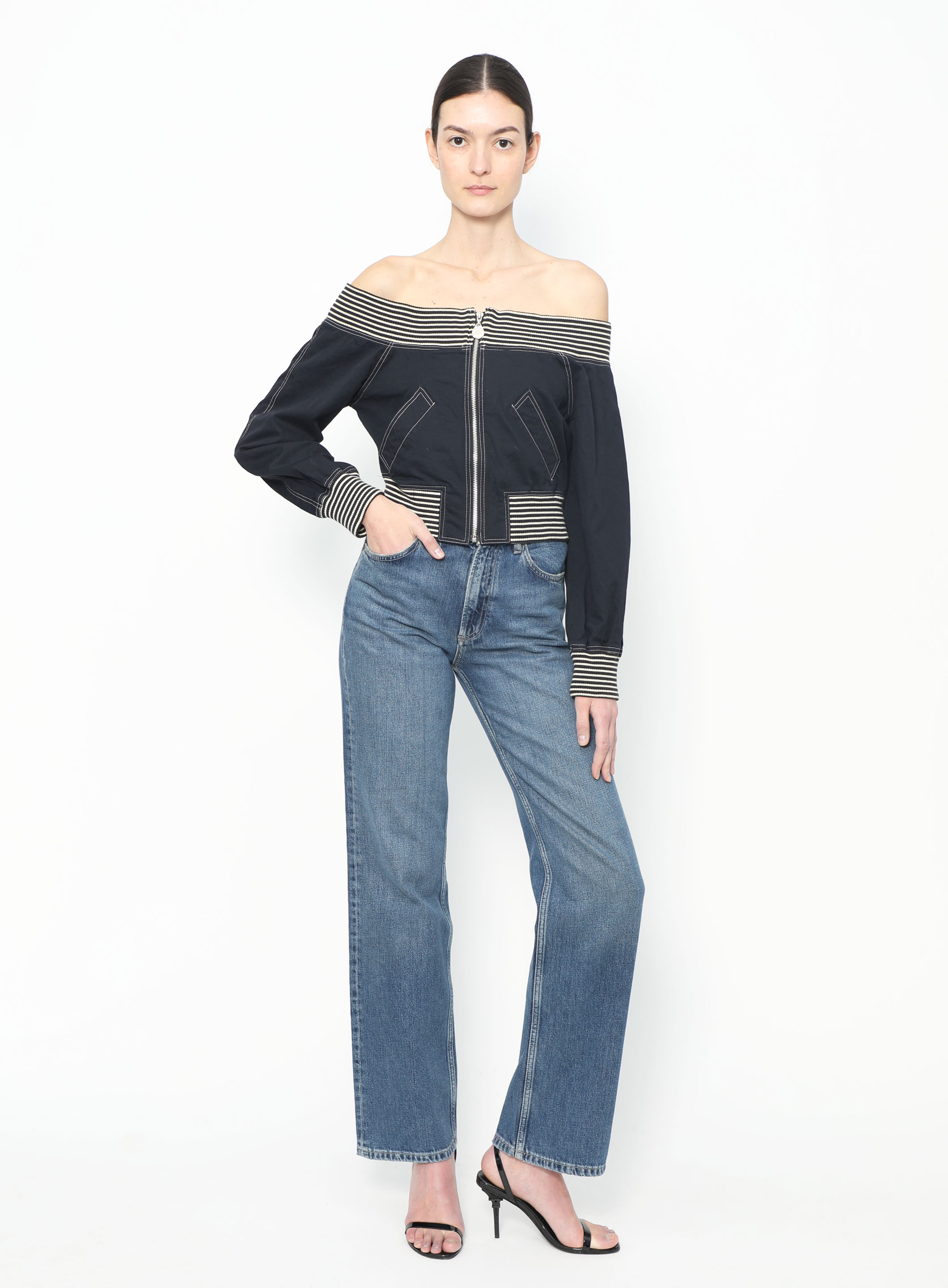 1993 Ribbed Off-Shoulder Jacket | Authentique & Vintage | ReSee