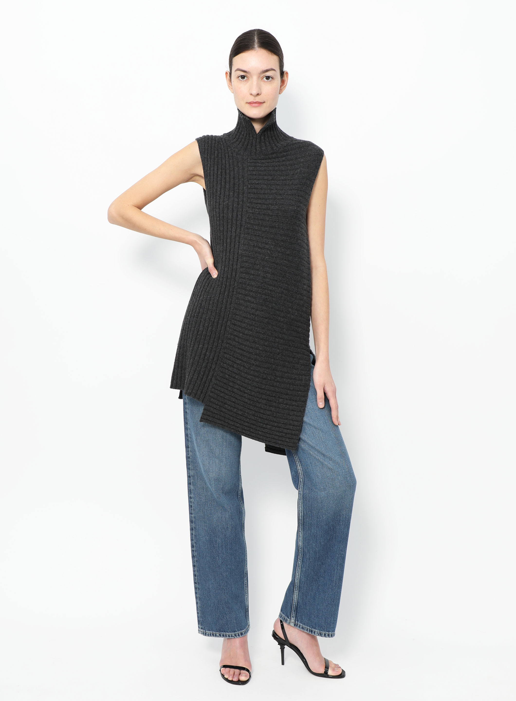 Cashmere Ribbed High-Neck Tunic | Authentic & Vintage | ReSee