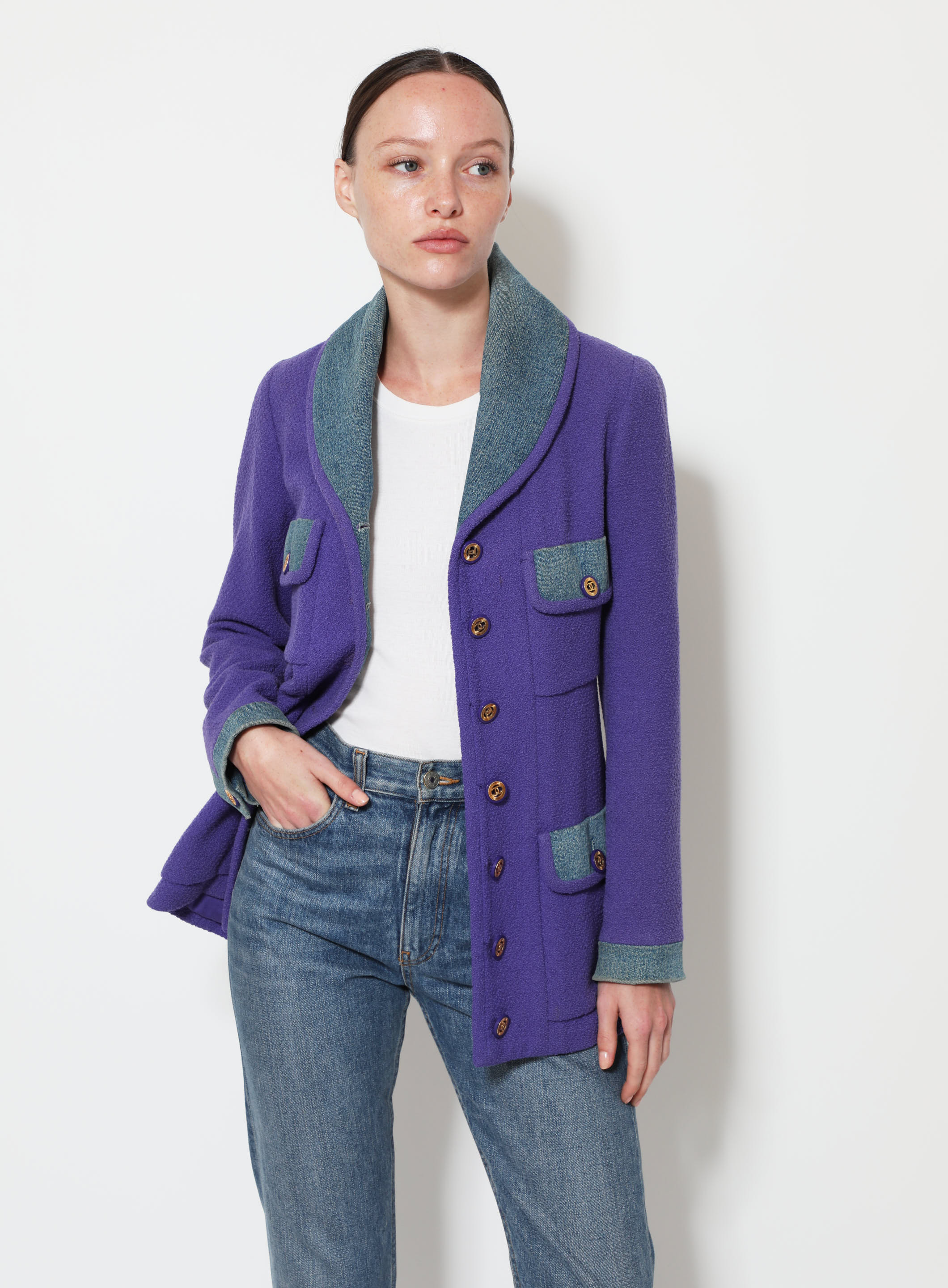 ICONIC Fall 1991 Bouclé Denim Ensemble | Authentic & Vintage | ReSee