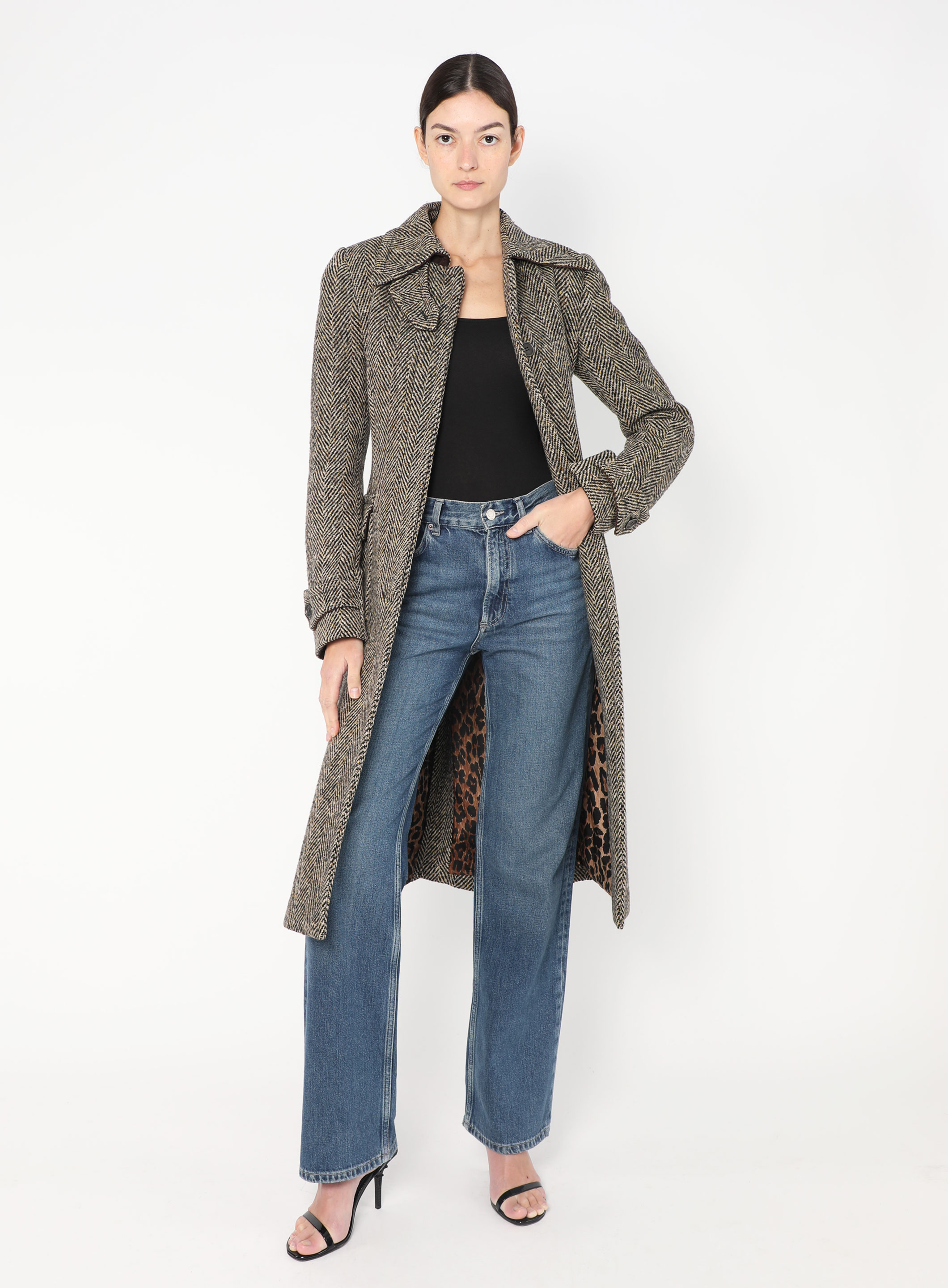Chevron Wool Hourglass Coat | Authentic & Vintage | ReSee