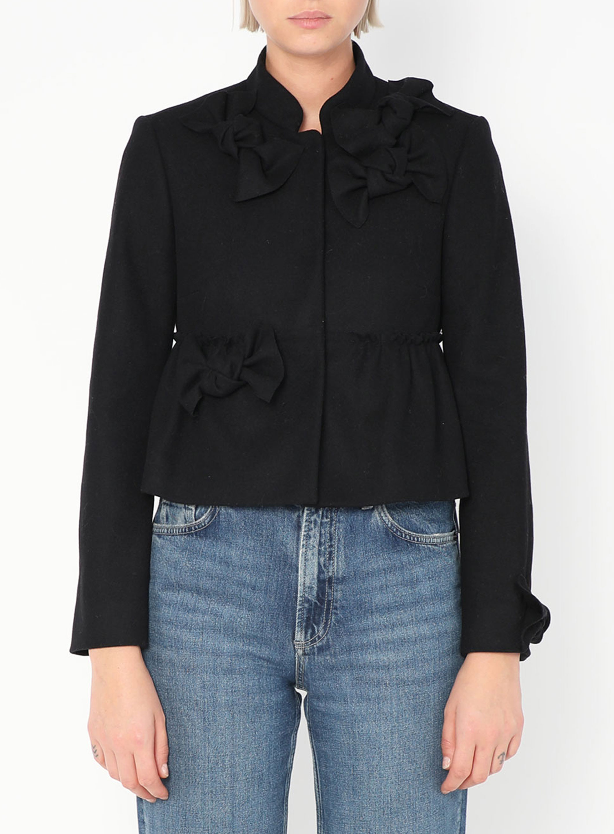 Bow Appliqué Wool Jacket | Authentic & Vintage | ReSee