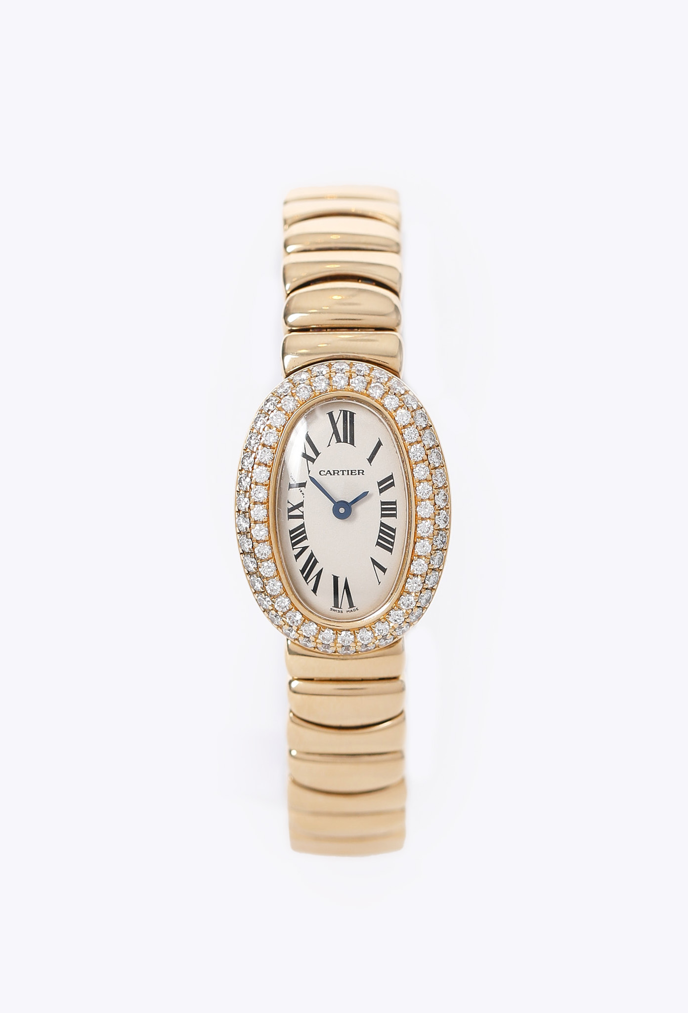 18K Yellow Gold & Diamonds Mini Baignoire Watch - Cartier | ReSee