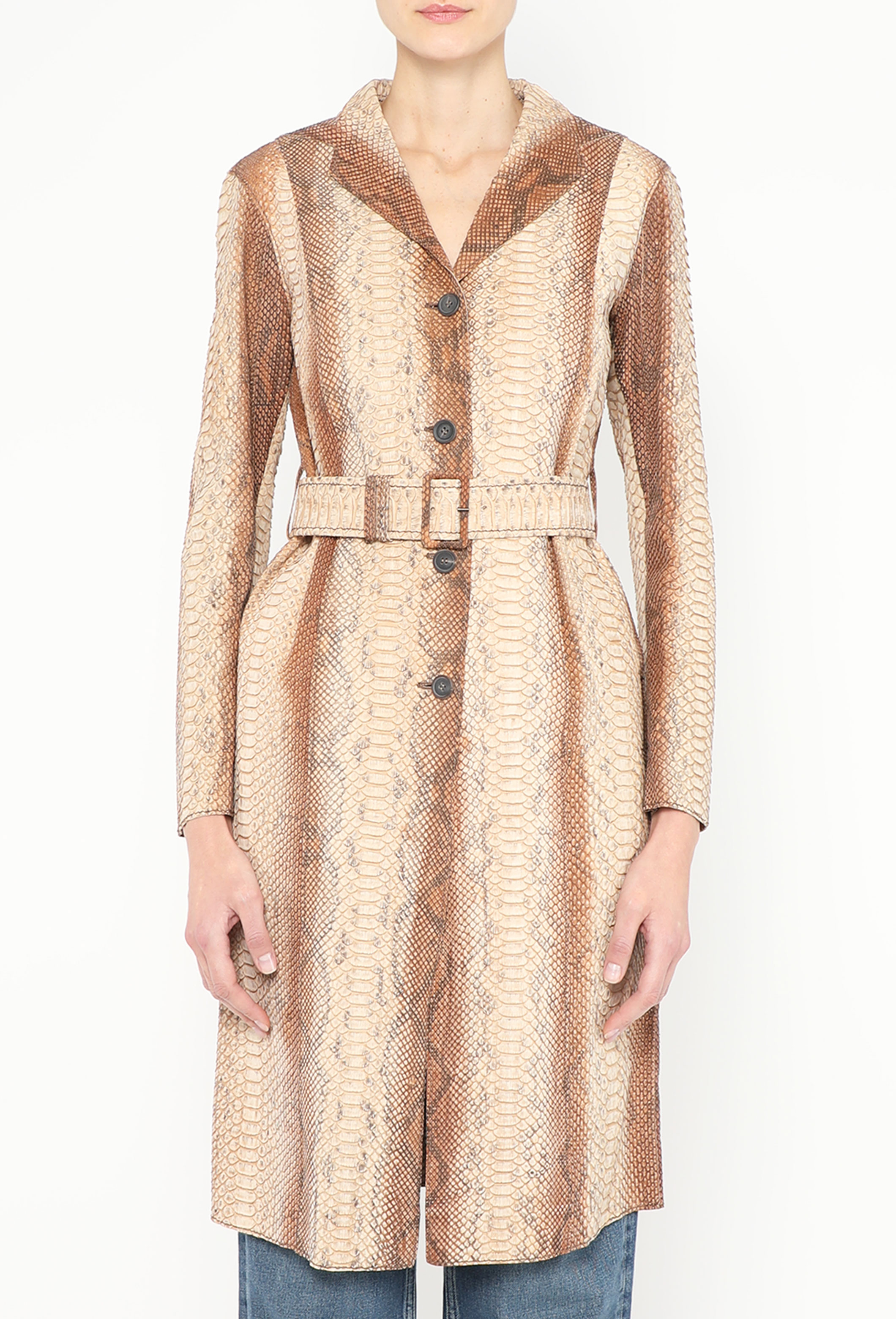 RARE S/S 2004 Python Belted Trench | Authentic & Vintage | ReSee