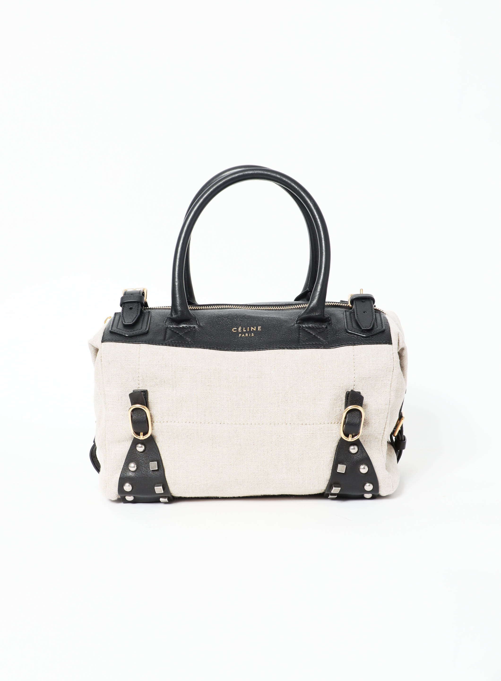 Studded Canvas Boston Bag | Authentic & Vintage | ReSee