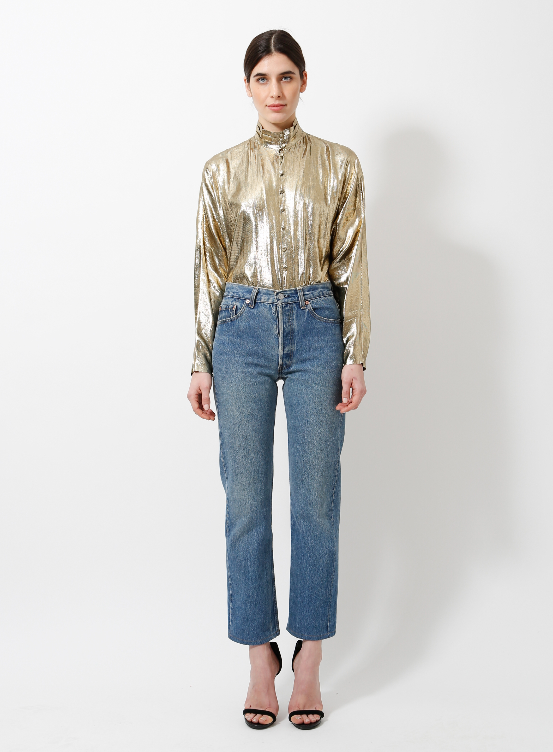70s Gold Lamé Blouse | Authentic & Vintage | ReSEE